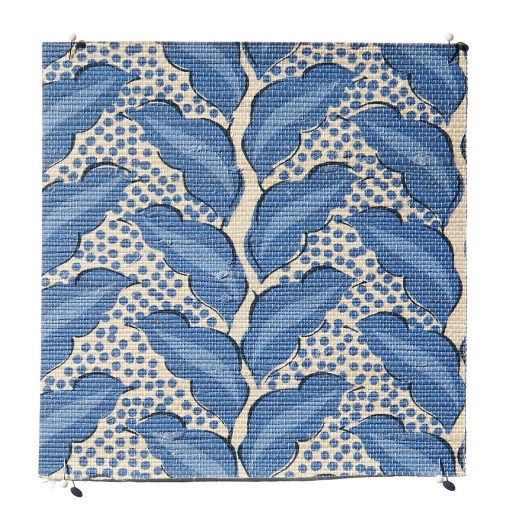 Cassis Grasscloth Wallpaper Wallpaper in Prussian Blue Color by Serena ...